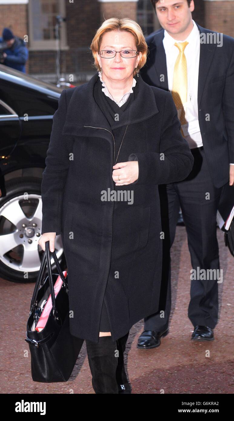 Russia's Minister of Health, Professor Veronika Skvortsova arrives at ...