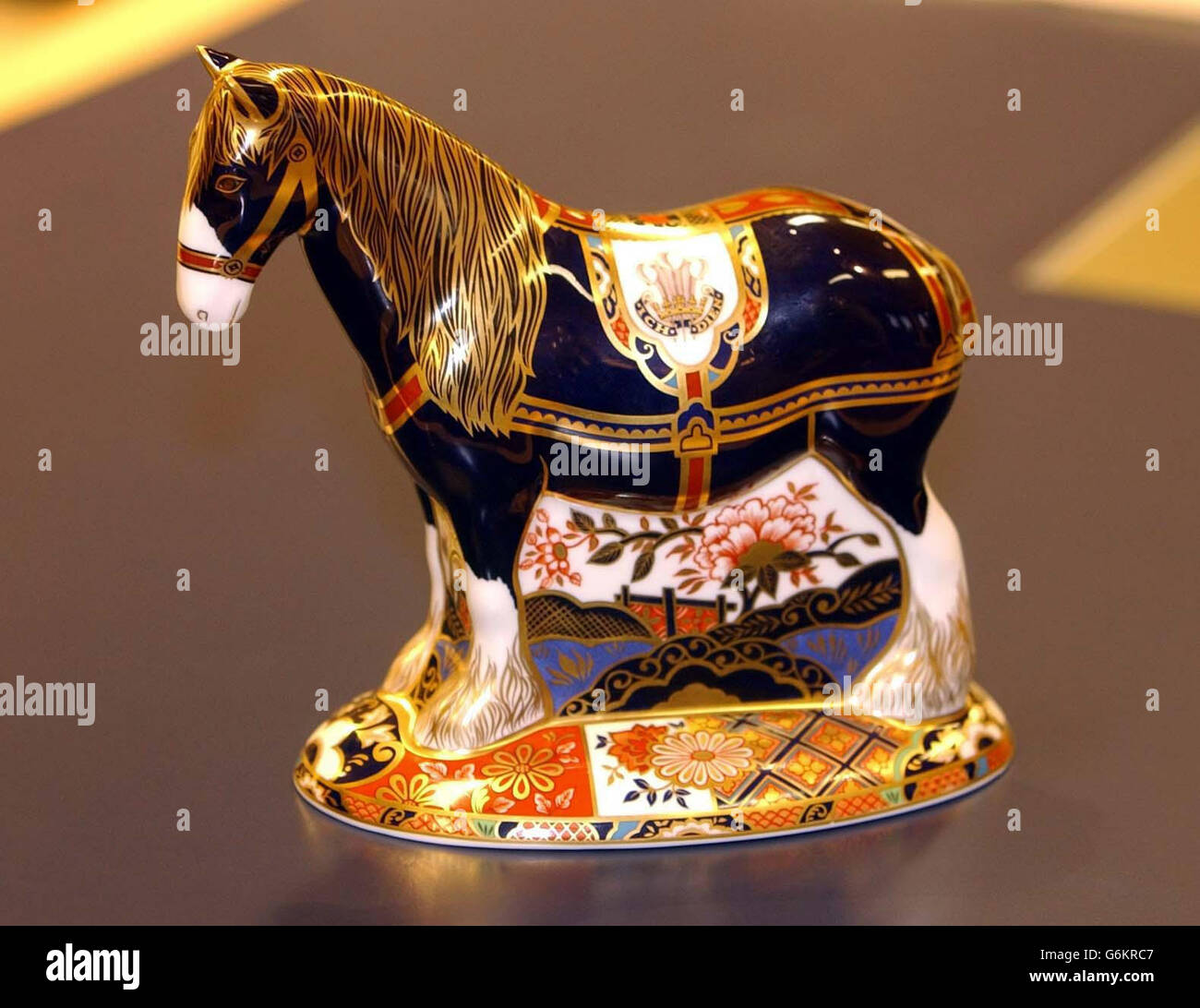 The Imari patterned paperweight shire horse sculpted from fine bone ...