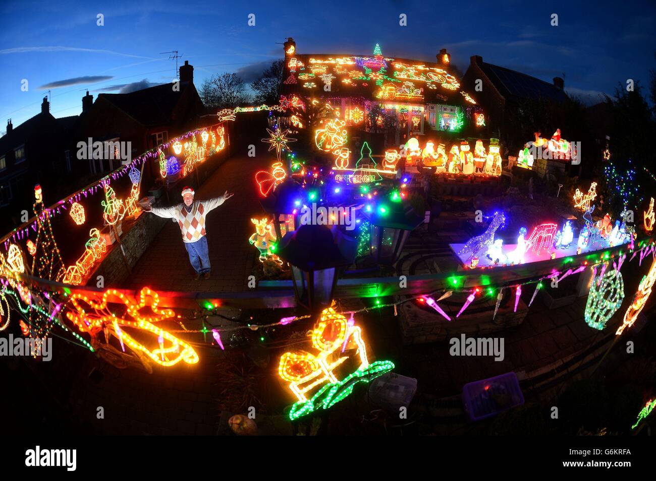 Christmas light display Stock Photo - Alamy