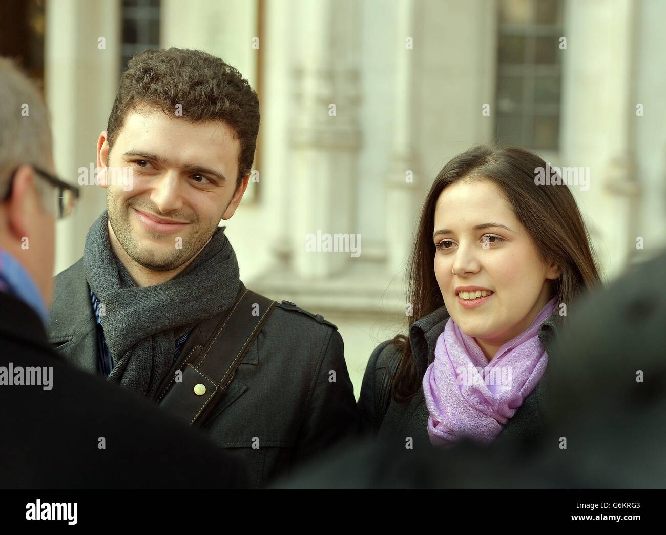 Louisa Hodkin and her fiancee Alessandro Calcioli outside the Supreme ...