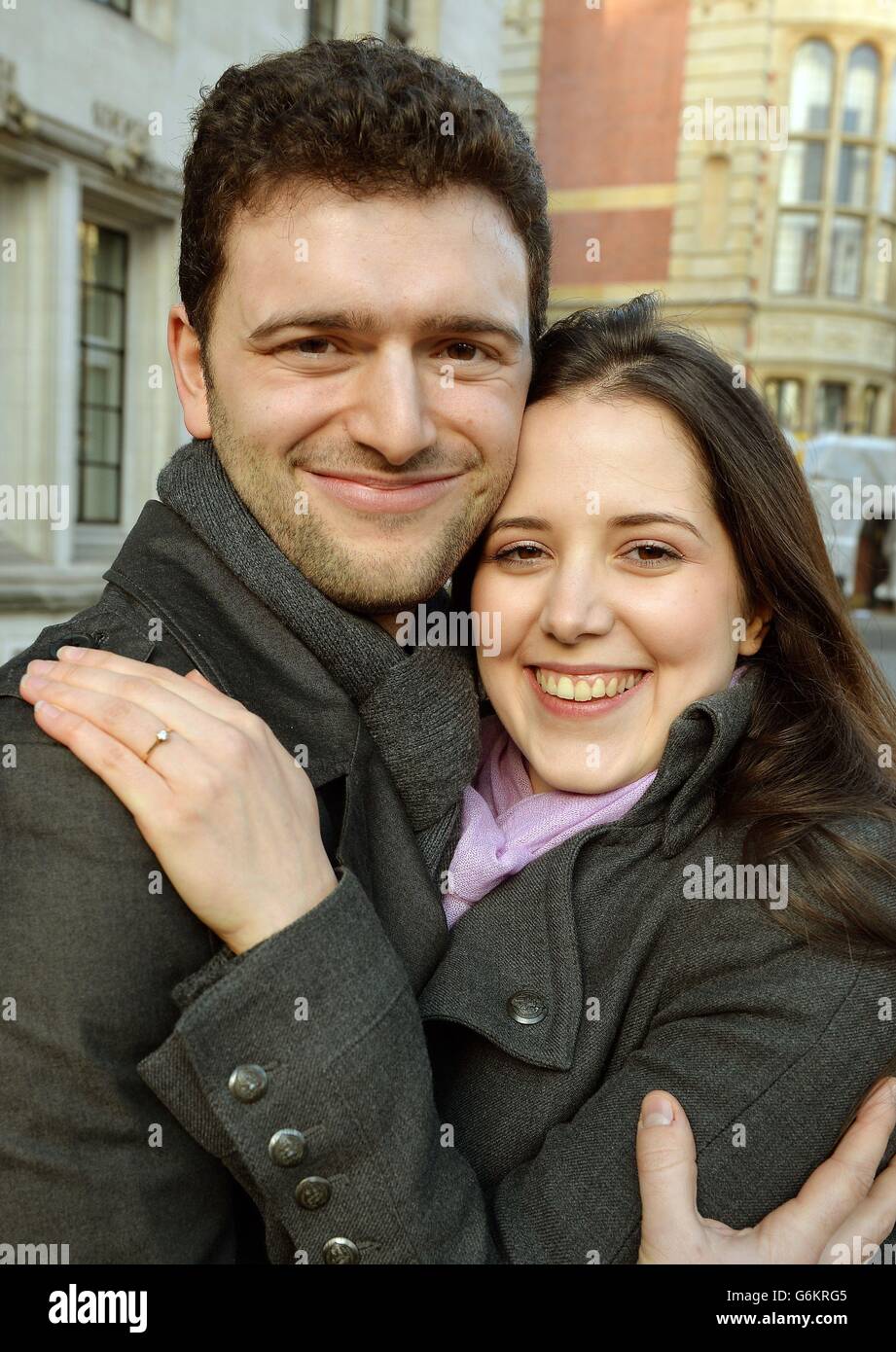 Louisa Hodkin and her fiancee Alessandro Calcioli outside the Supreme ...