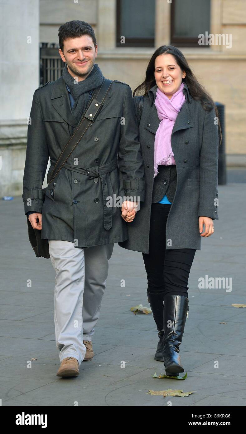 Louisa Hodkin and her fiancee Alessandro Calcioli outside the Supreme ...