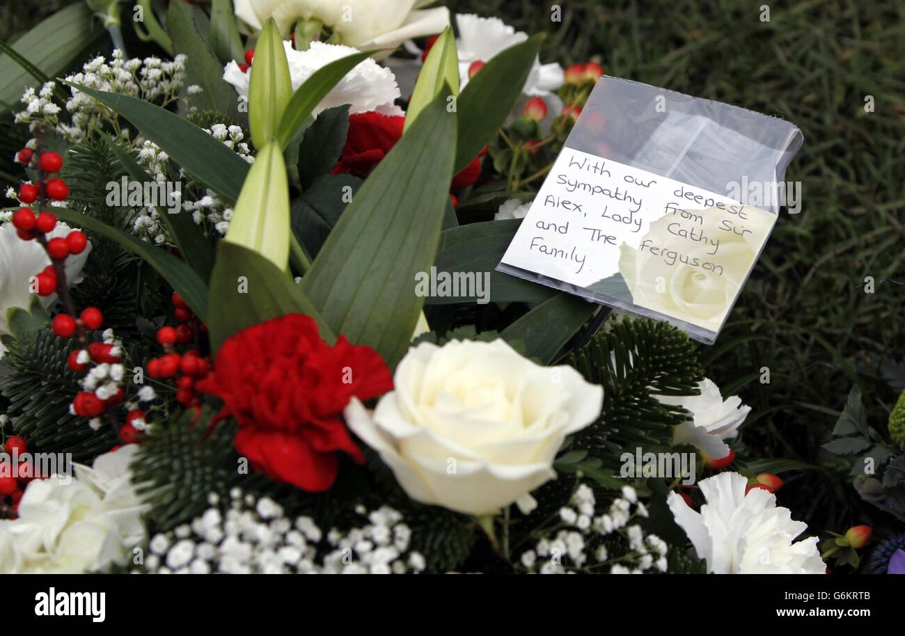 Bill Foulkes funeral Stock Photo - Alamy