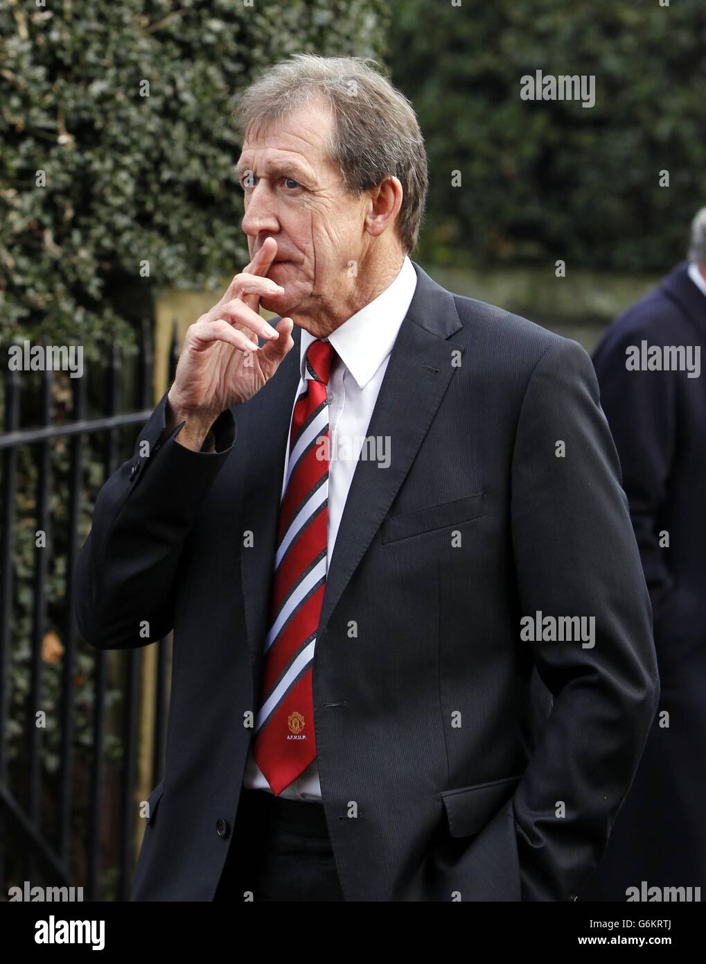 Bill Foulkes funeral Stock Photo - Alamy