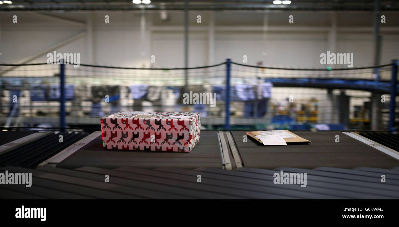 Letters, Christmas cards and Christmas presents are sorted at the ...