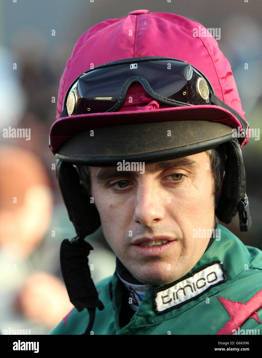 Jockey Dominic Elsworth before riding Loch Ba in the Hennessy Gold Cup ...