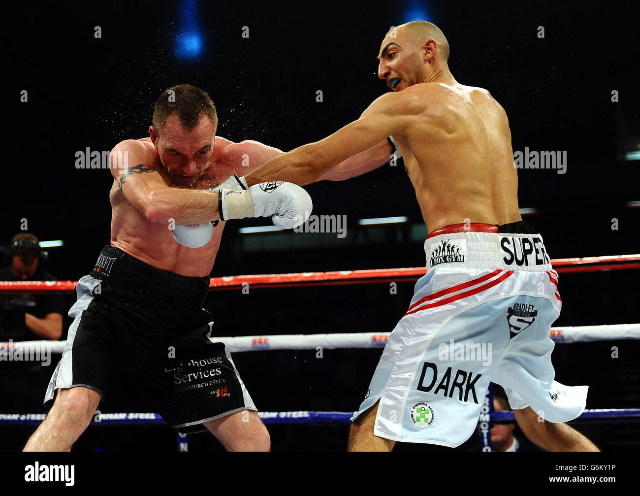 Bradley Skeete (right) during his fight with Colin Lynes during the ...