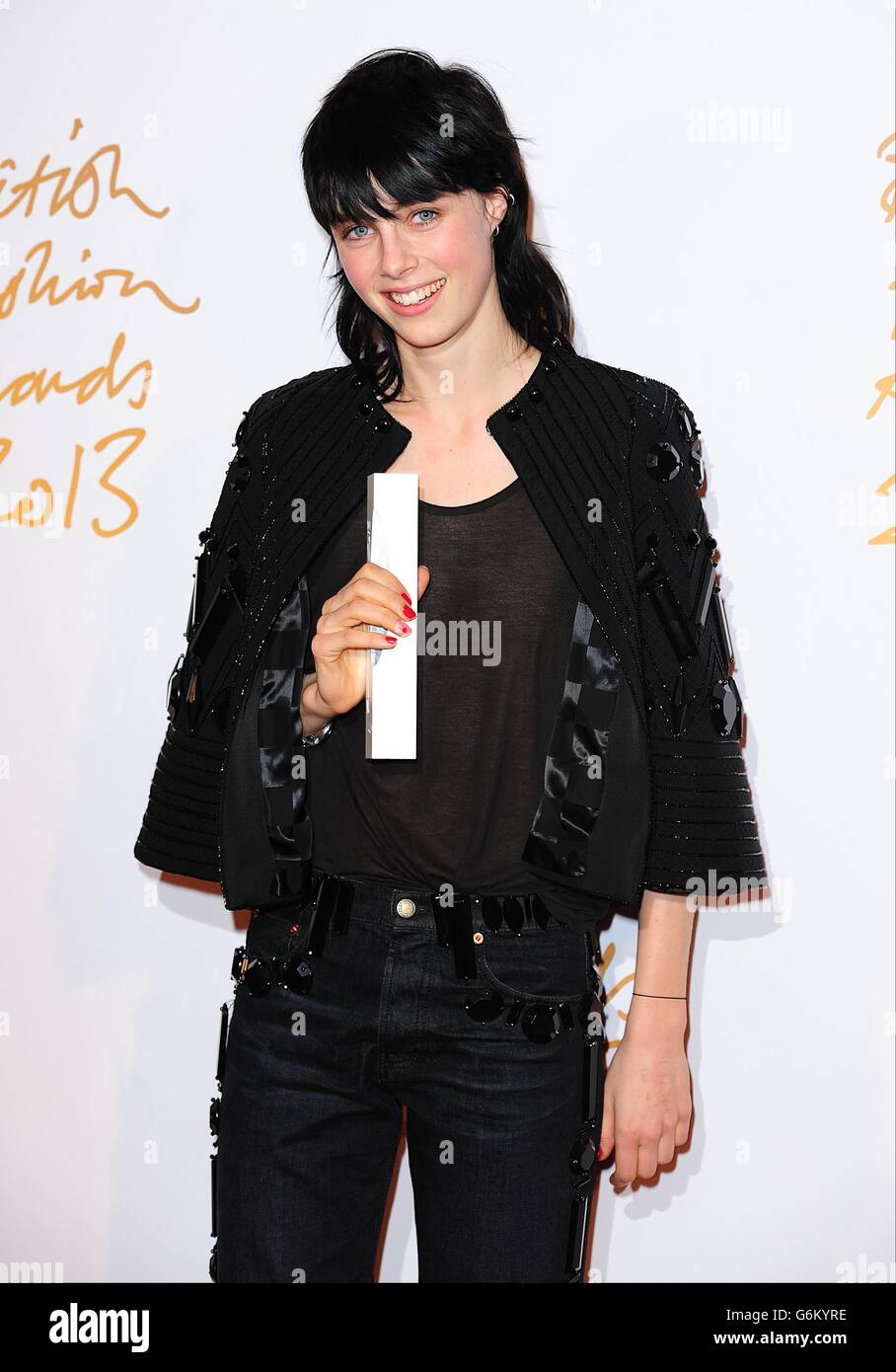 Edie Campbell with the award for Model of the Year, during the 2013 ...
