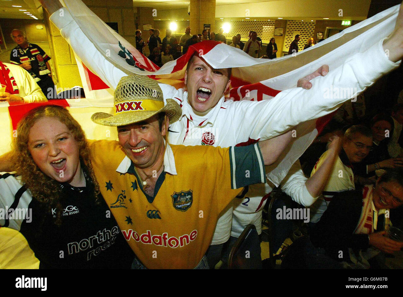 England v Australia rugby final fans Stock Photo - Alamy