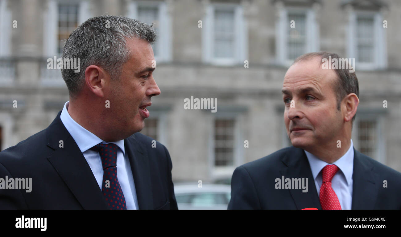 Colm Keaveney, the former chairman of the Labour Party, announces his ...