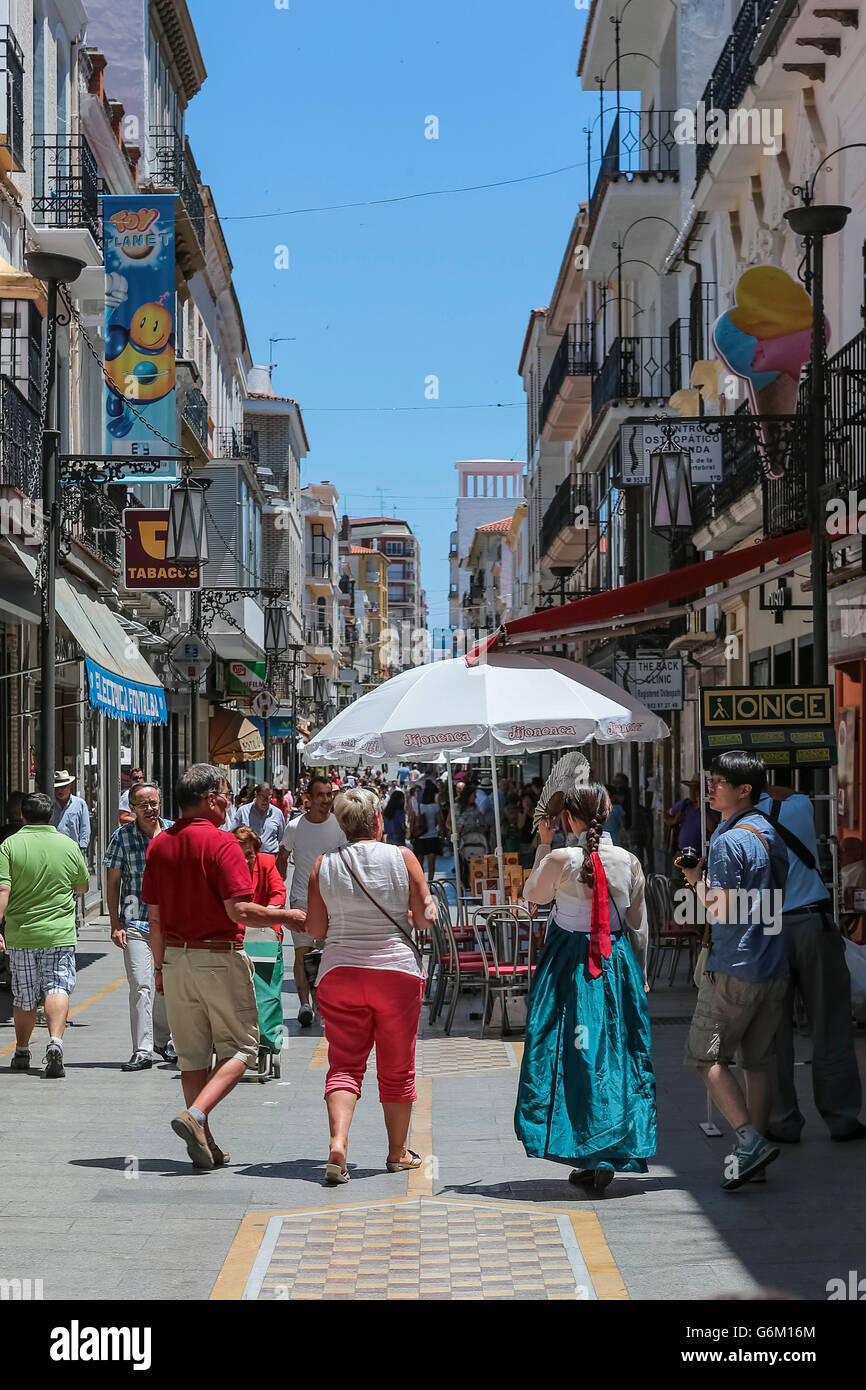 Many tourists visit the shops and souvenir shops in the town of Ronda ...