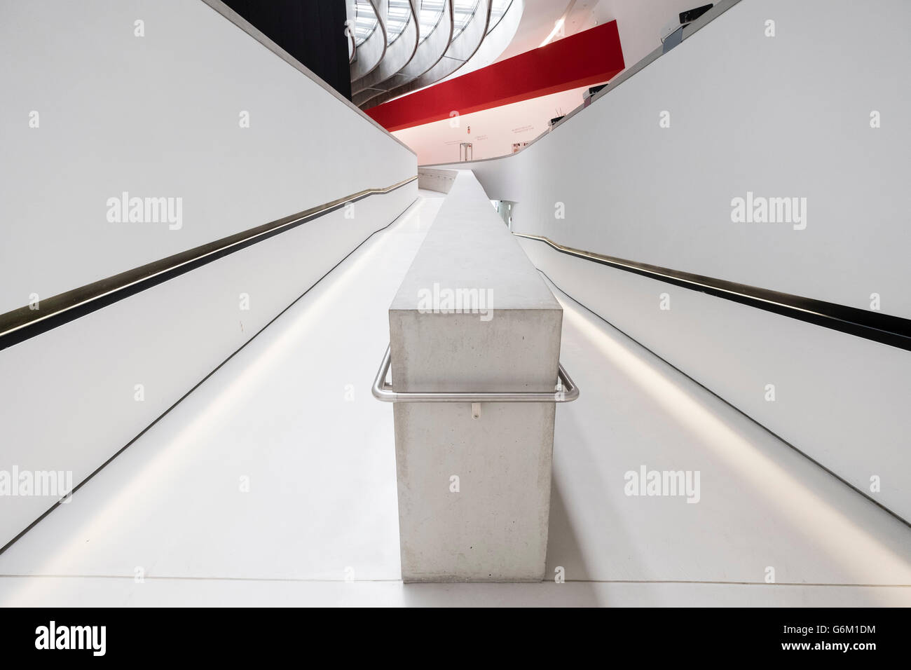 Interior of MAXXI National Centre of Contemporary Arts designed by Zaha Hadid in Rome, Italy ...