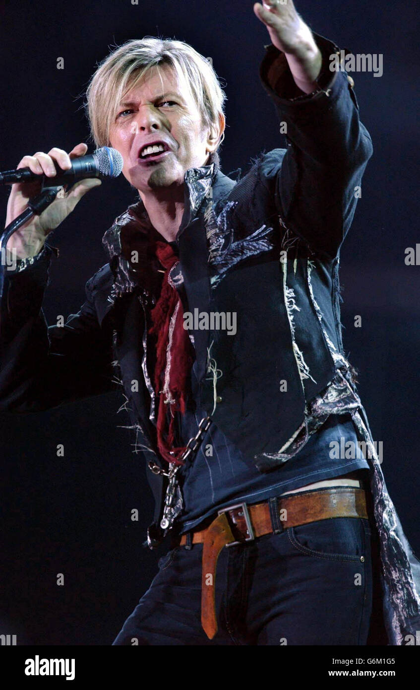 David Bowie The Reality Tour. Singer David Bowie performs live in ...