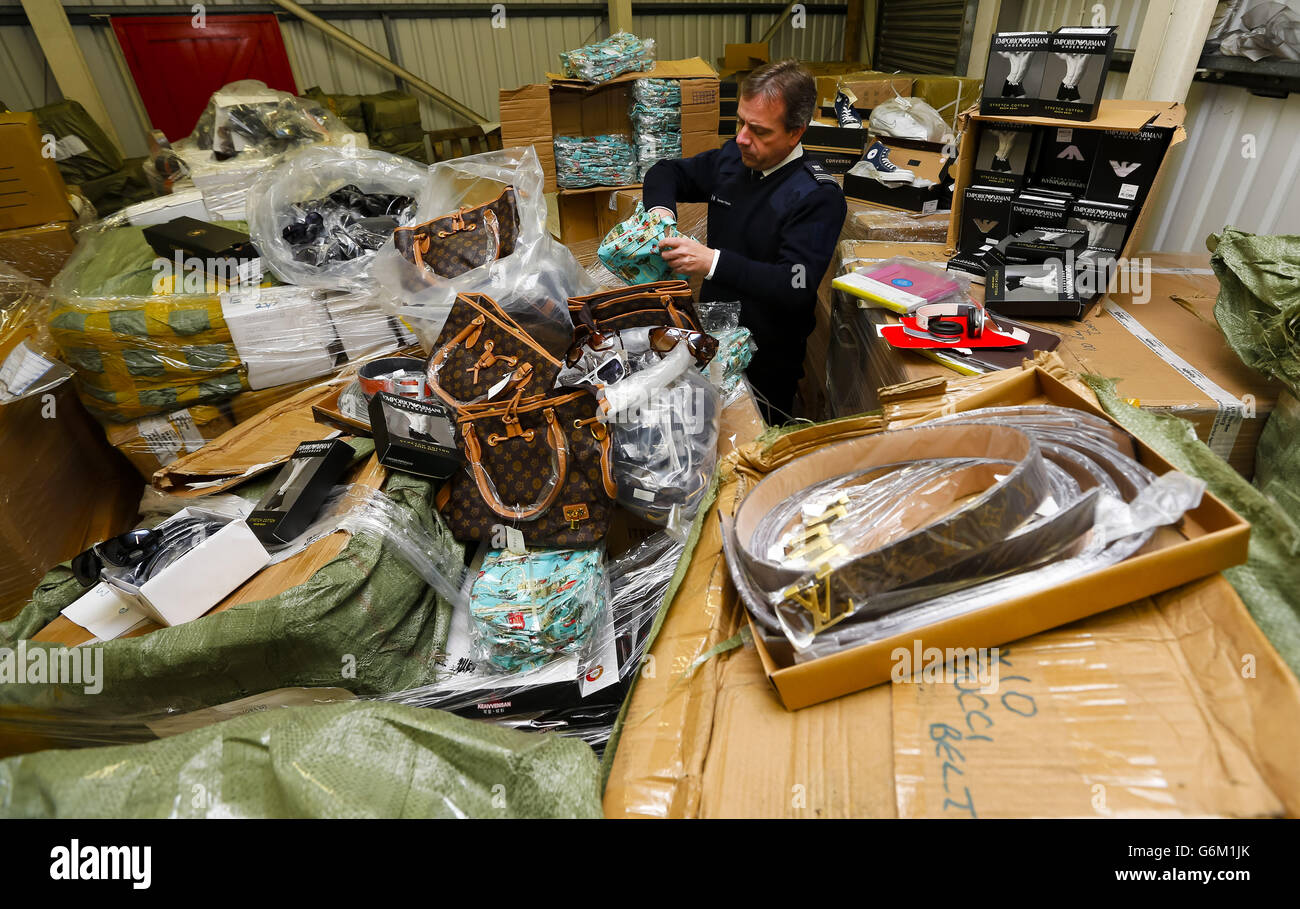 Fake designer imports seized Stock Photo - Alamy