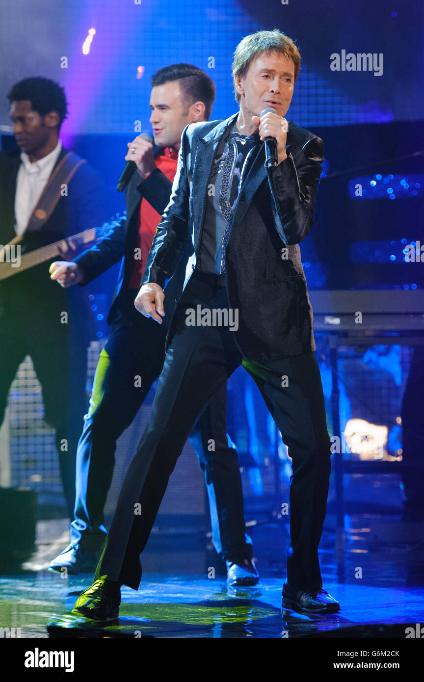 Sir Cliff Richard performs during filming of the Graham Norton Show, at ...