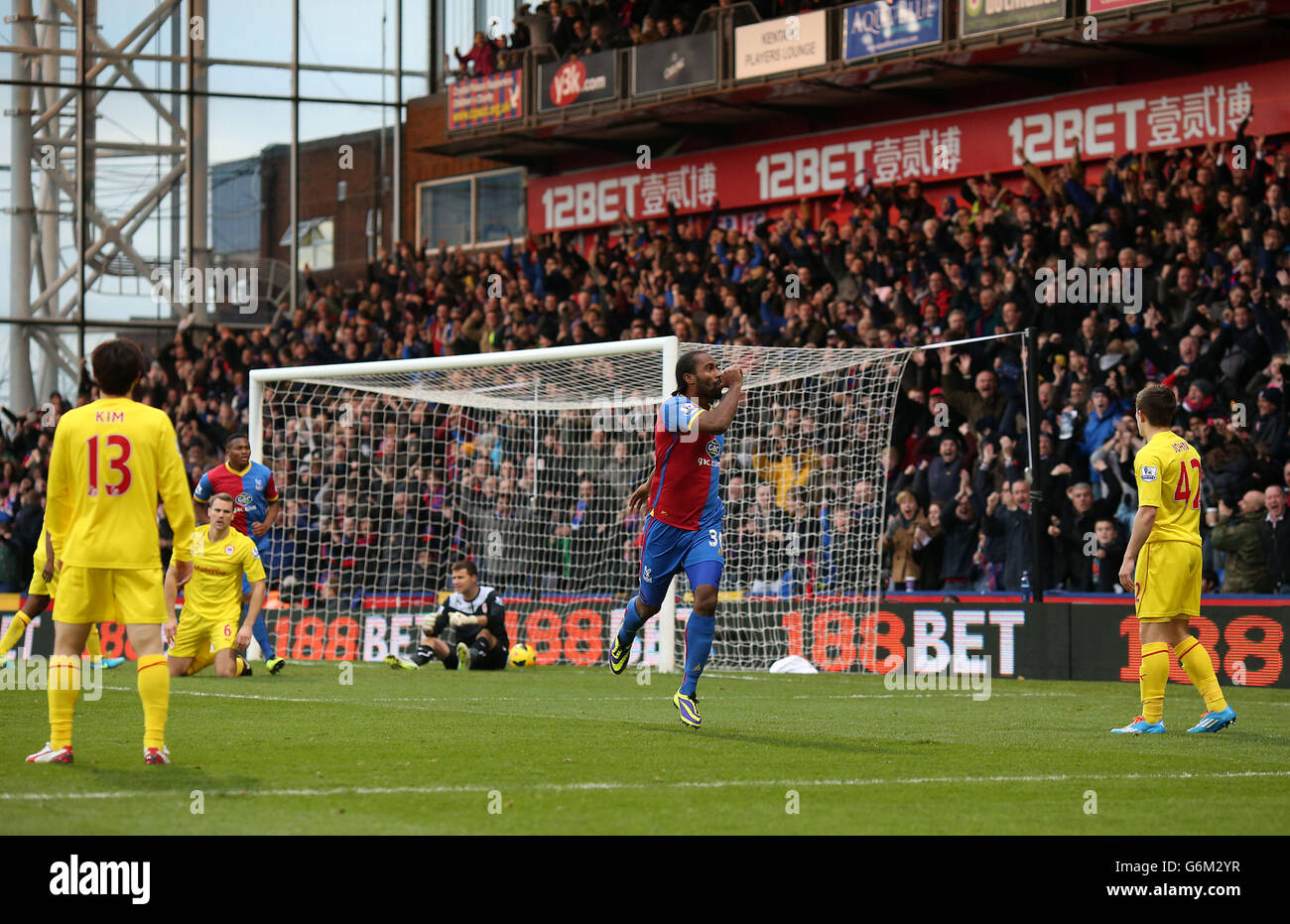 Crystal Palace's Cameron Jerome celebrates scoring his sides' first ...