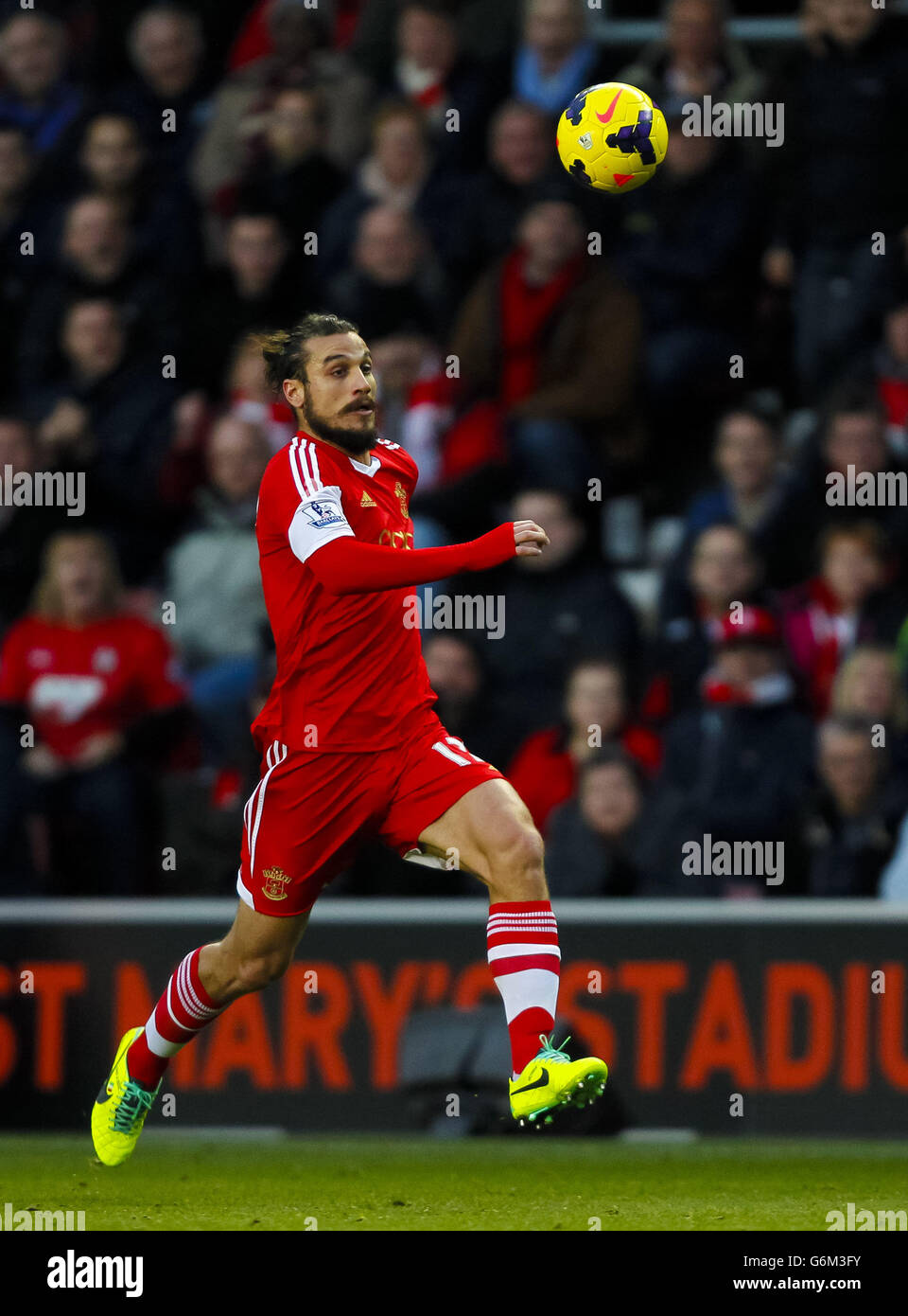 Southampton's Dani Osvaldo in action against Manchester City during the ...