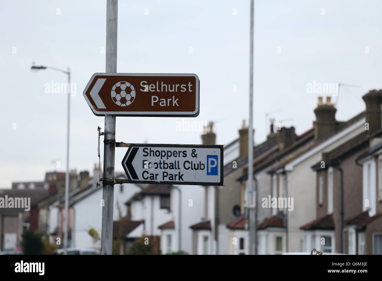 A sign points to the stadium before the Barclays Premier League match ...