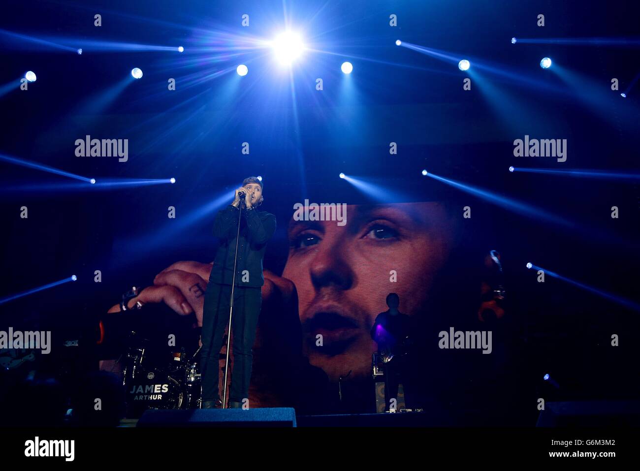 James Arthur performing on stage during the 2013 Capital FM Jingle Bell ...