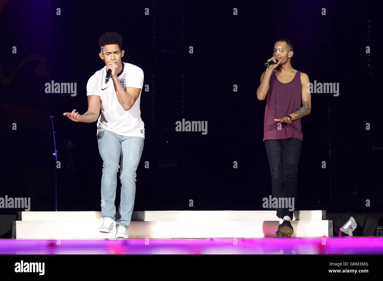 Rizzle Kicks performing on stage during the 2013 Capital FM Jingle Bell ...