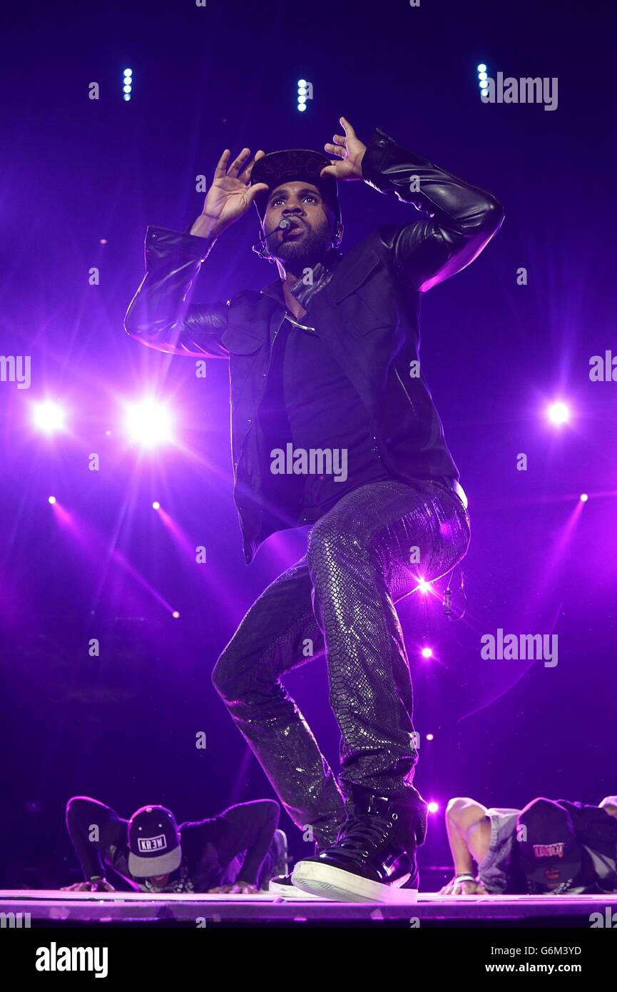 Jason Derulo performing on stage during the 2013 Capital FM Jingle Bell ...