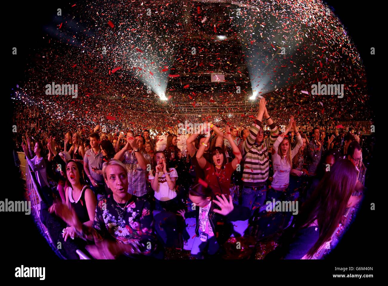 In this picture taken with a fisheye lens the crowd enjoy the show ...