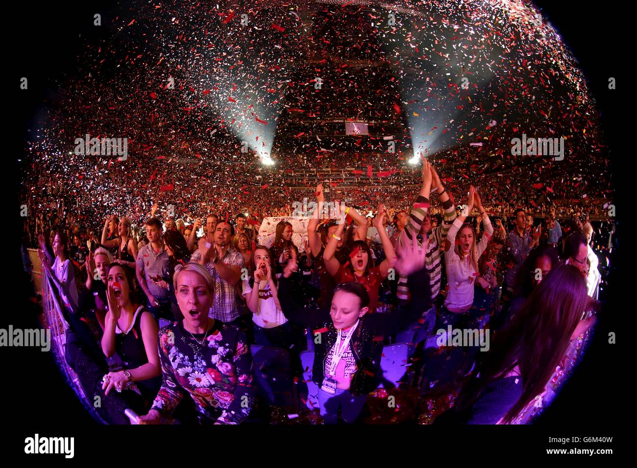 In this picture taken with a fisheye lens the crowd enjoy the show ...
