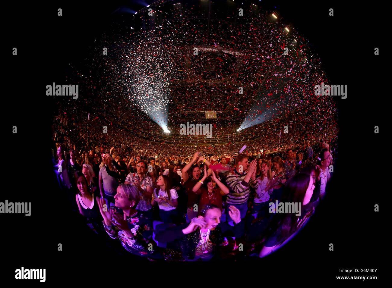 In this picture taken with a fisheye lens the crowd enjoy the show ...