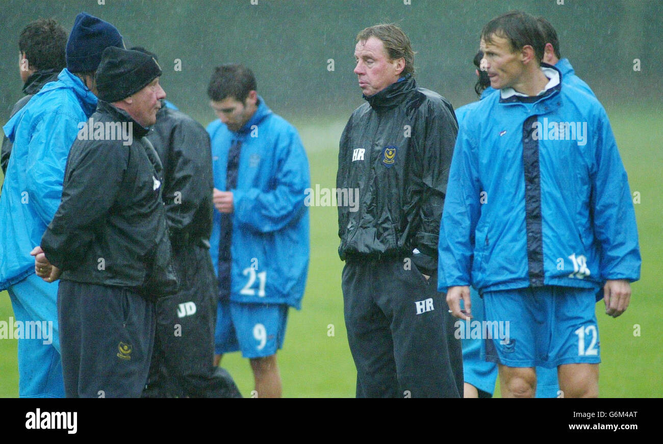 Portsmouth Football Club Manager Harry Redknapp (second right) and his ...