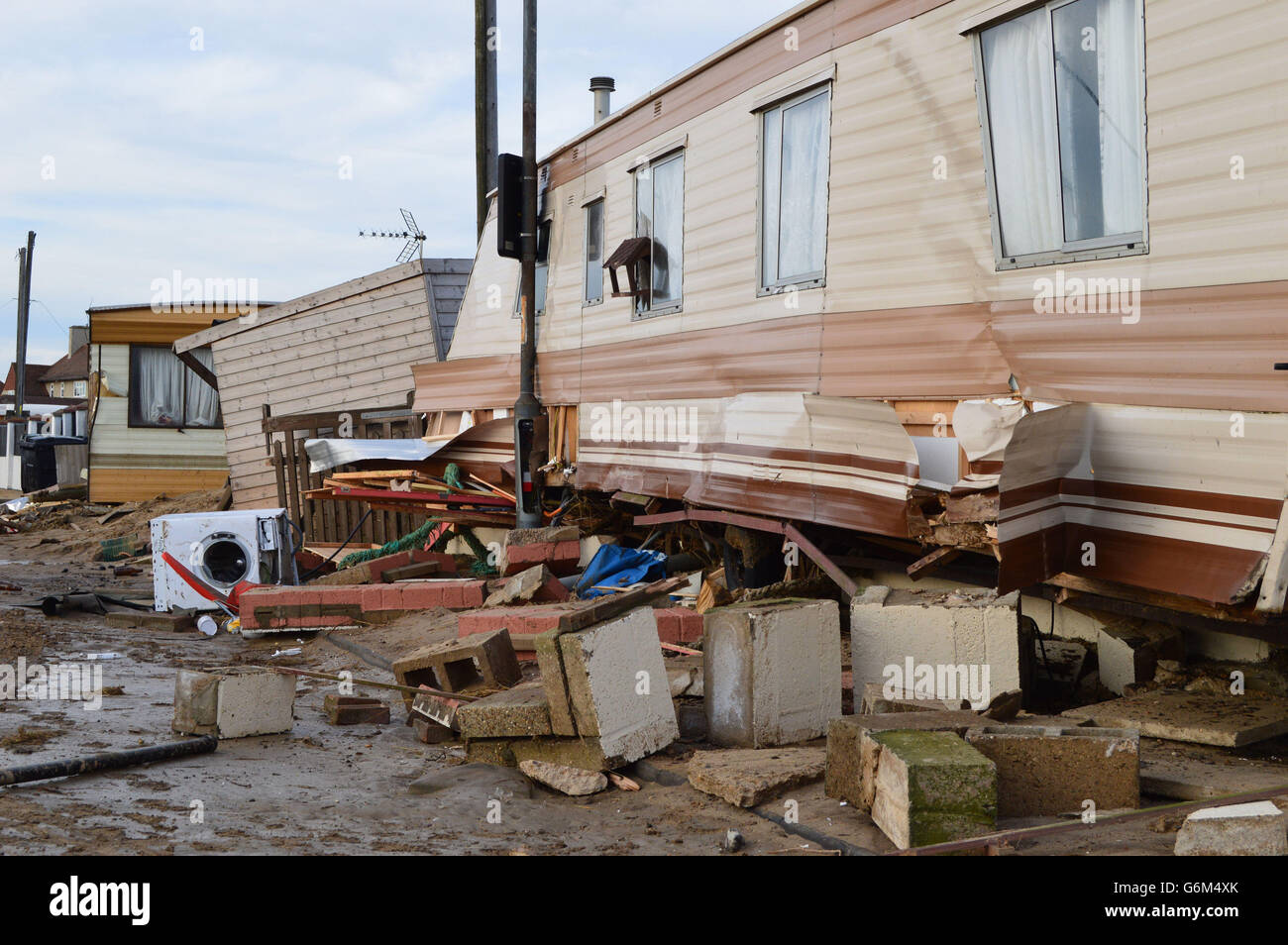 Wesley Woods and Helen Robinson's caravan in Walcott, Norfolk, which ...