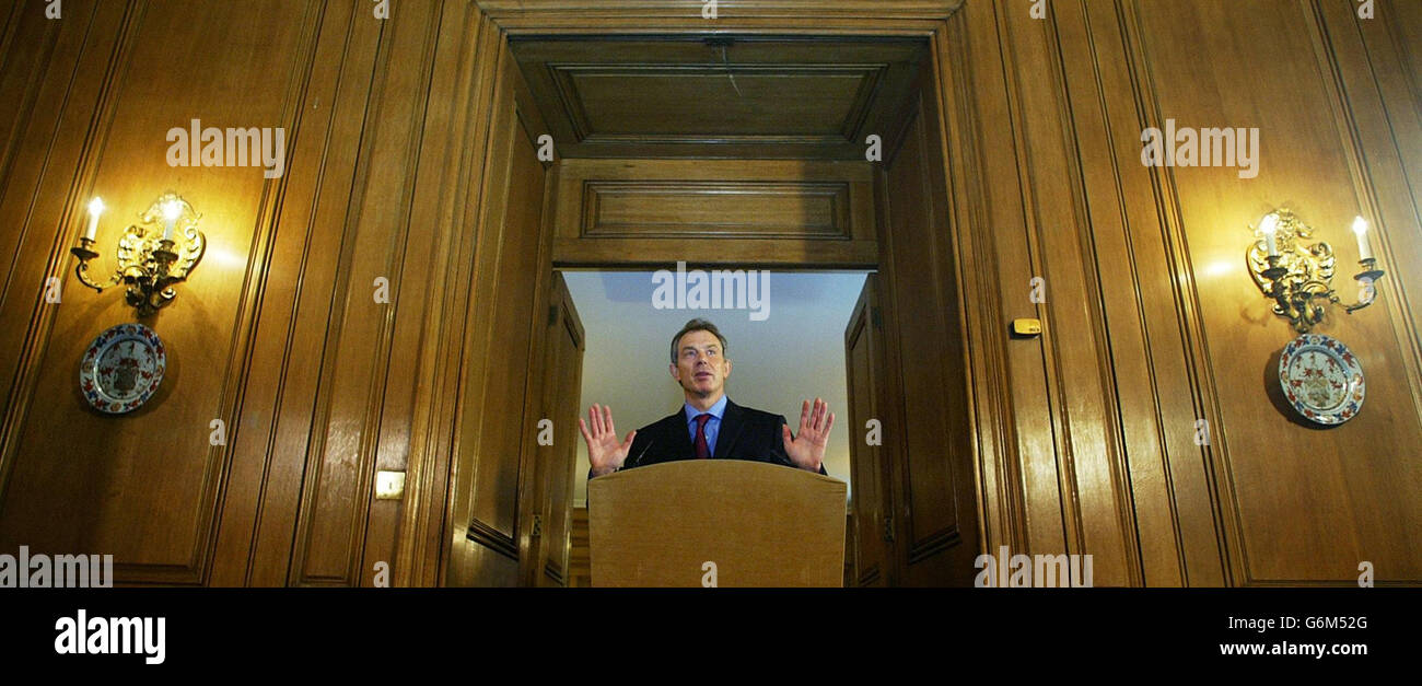 Blair Press Conference Stock Photo - Alamy