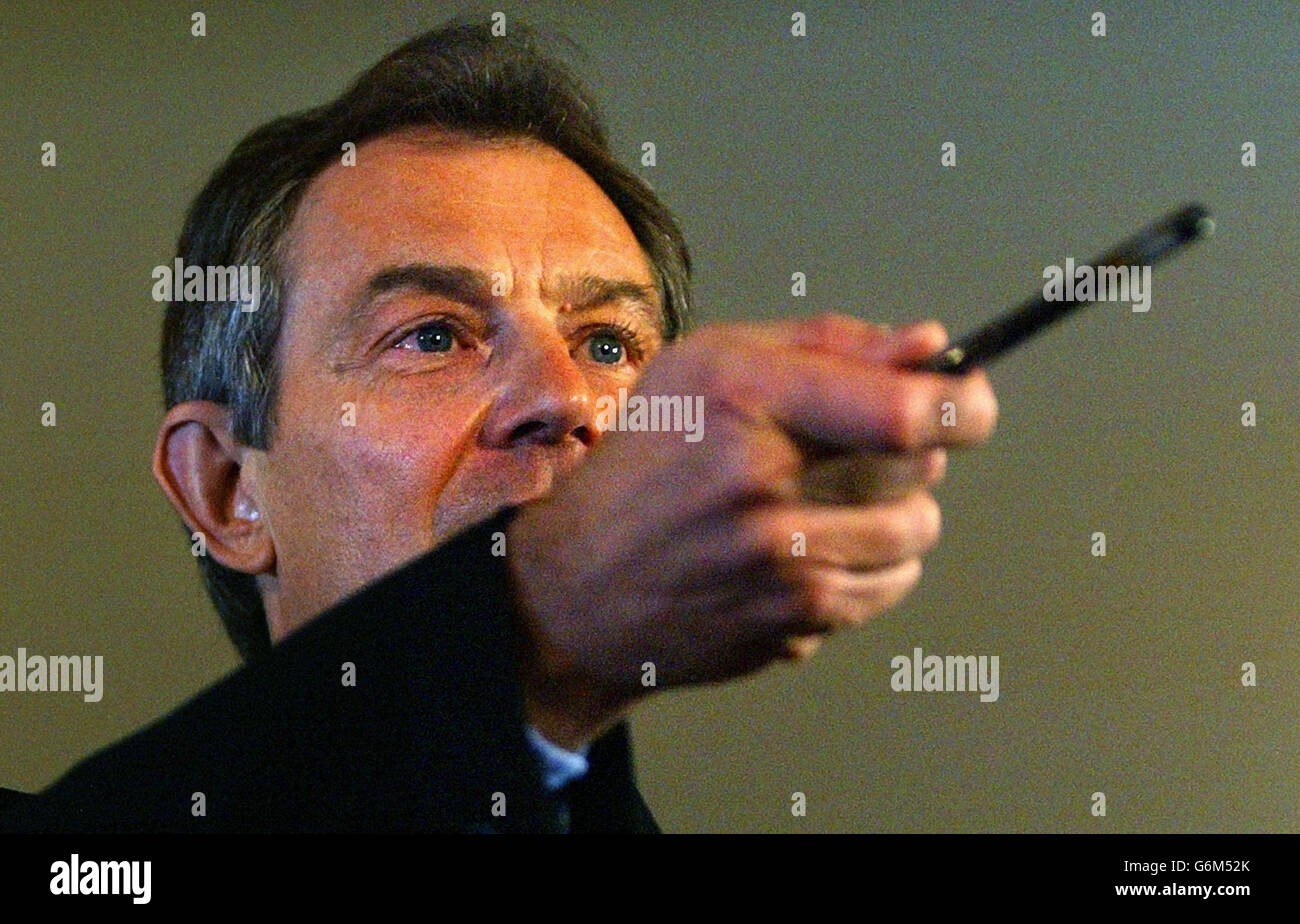 Blair Press Conference Stock Photo - Alamy