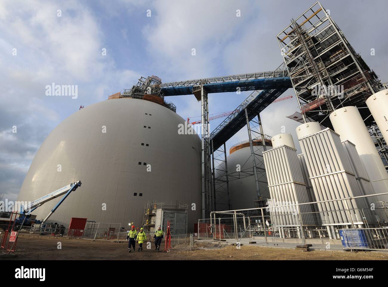 A general view of a biomass storage silo where Energy Secretary Ed ...
