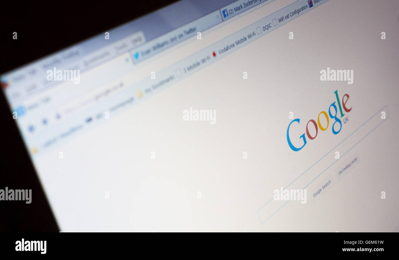 The Google logo as seen by millions of users worldwide on a laptop ...