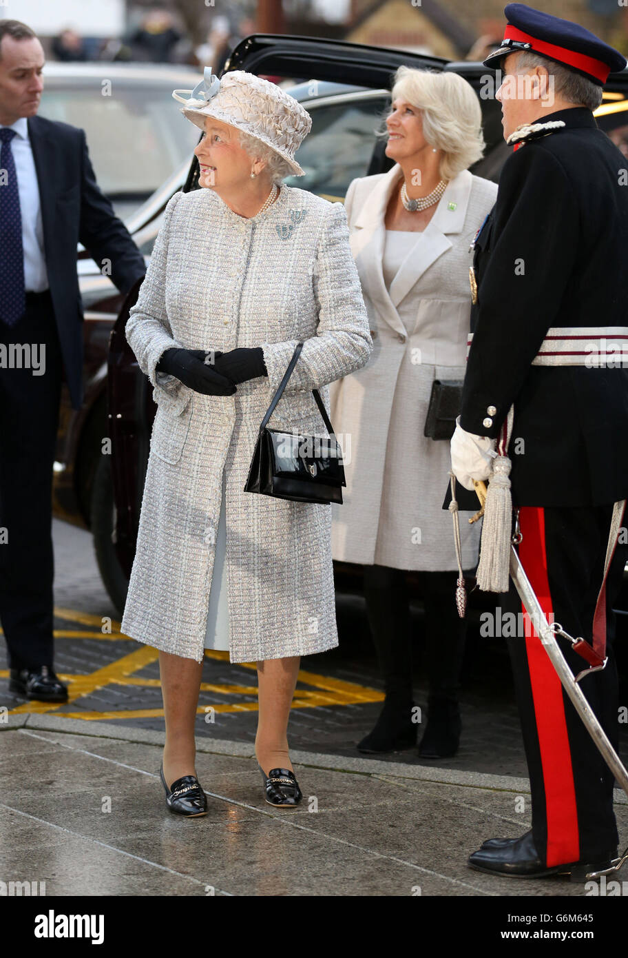 Queen Elizabeth II and The Duchess of Cornwall arrive to open the new ...