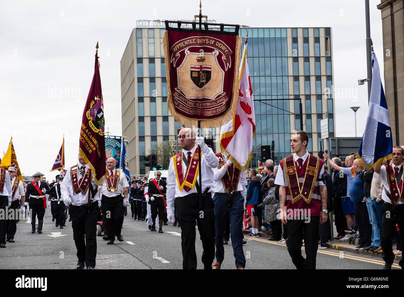 Traditional Orange Walk parade in central Glasgow , Scotland, United ...