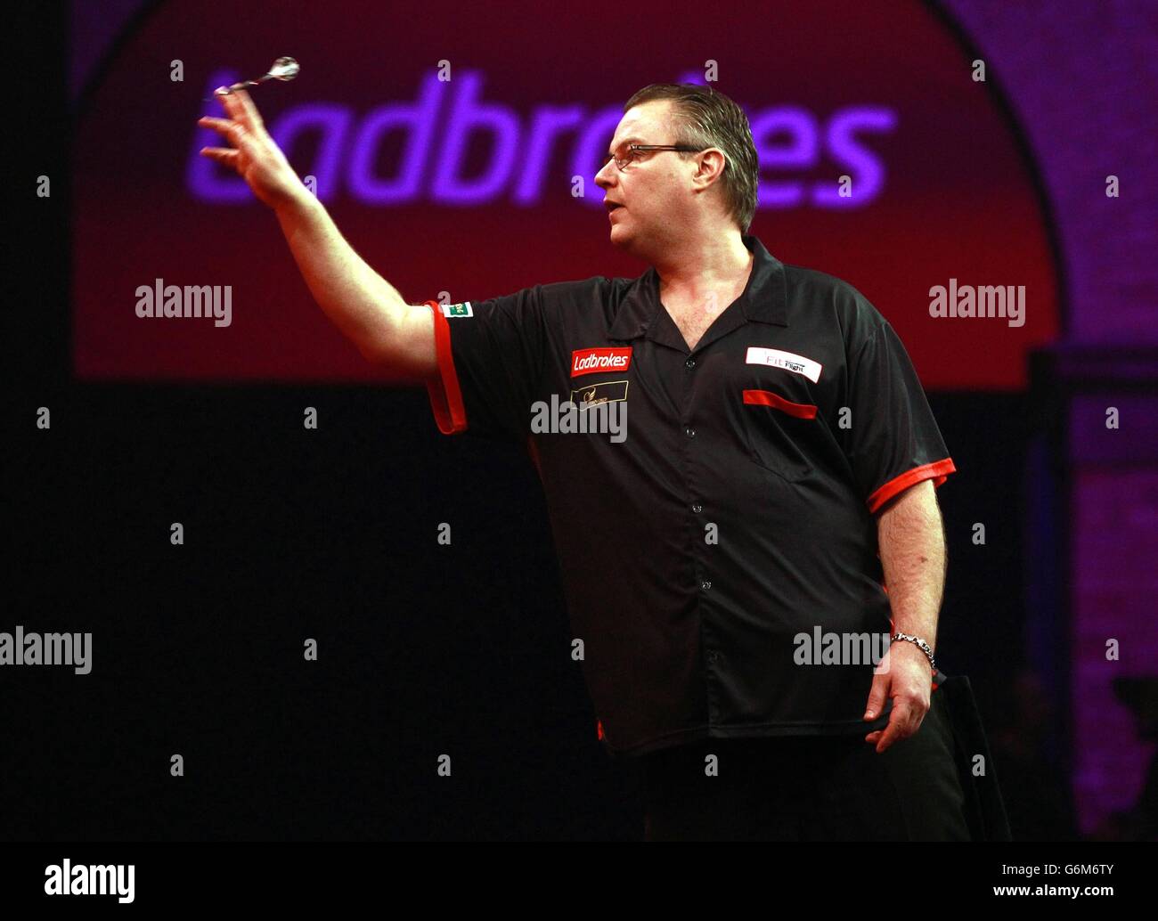 John Part in action during day one of The Ladbrokes World Darts ...