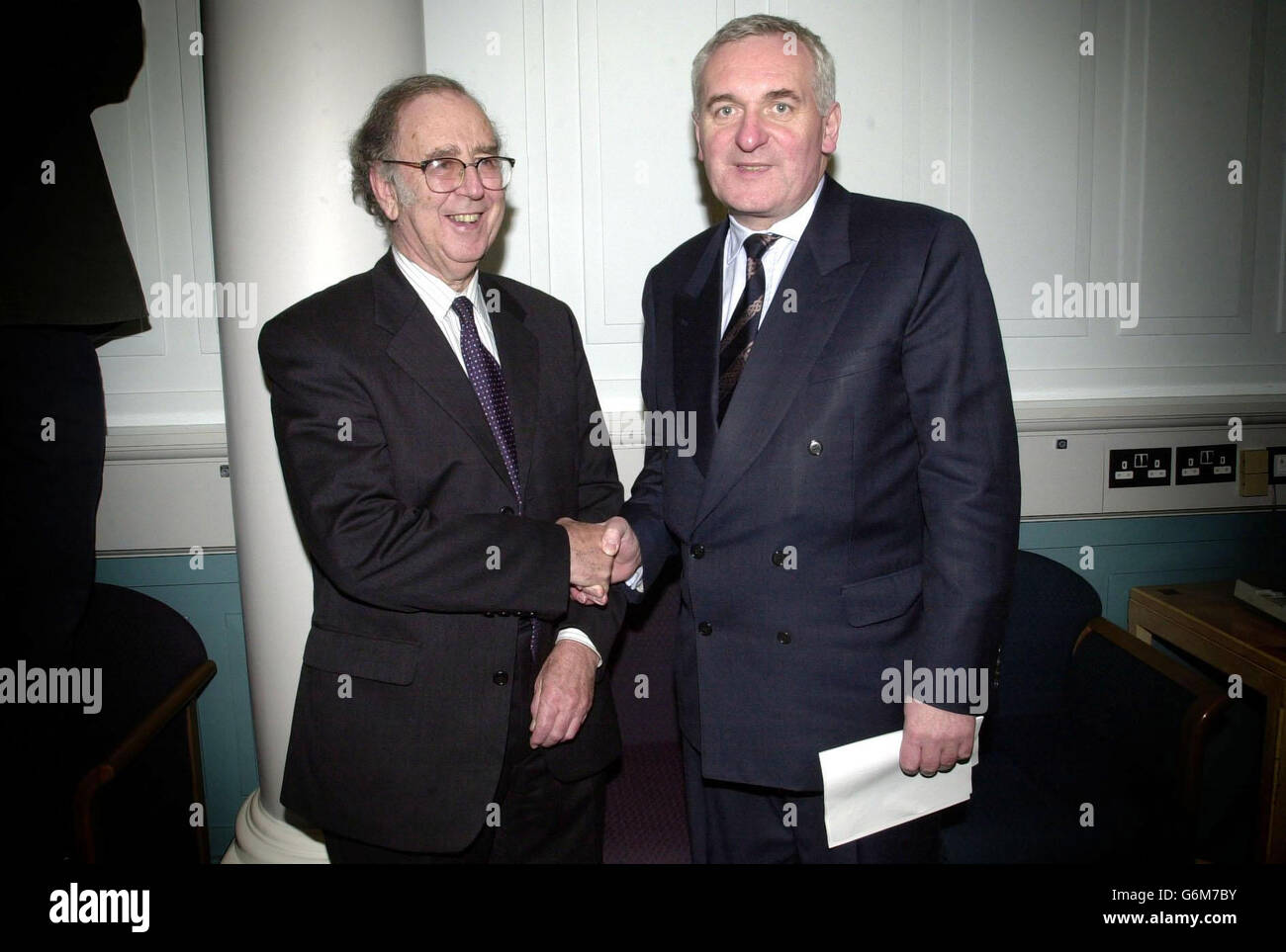 Irish Prime Minister Bertie Ahern meets Judge Henry Barron at ...