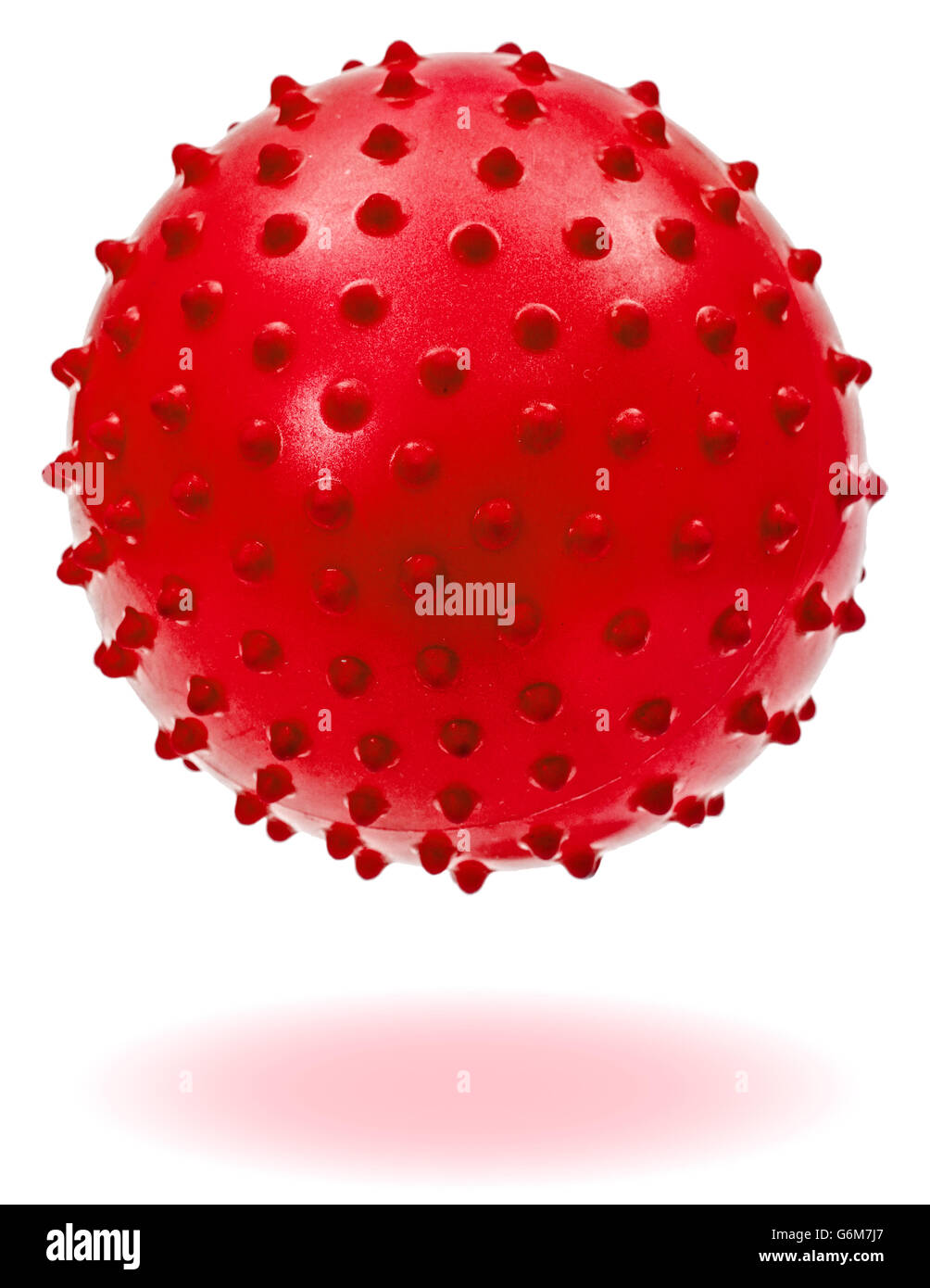 Children's red ball with shadow, isolated on white background Stock ...