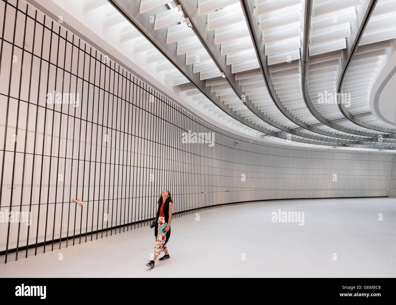 Interior of MAXXI National Centre of Contemporary Arts designed by Zaha Hadid in Rome, Italy ...