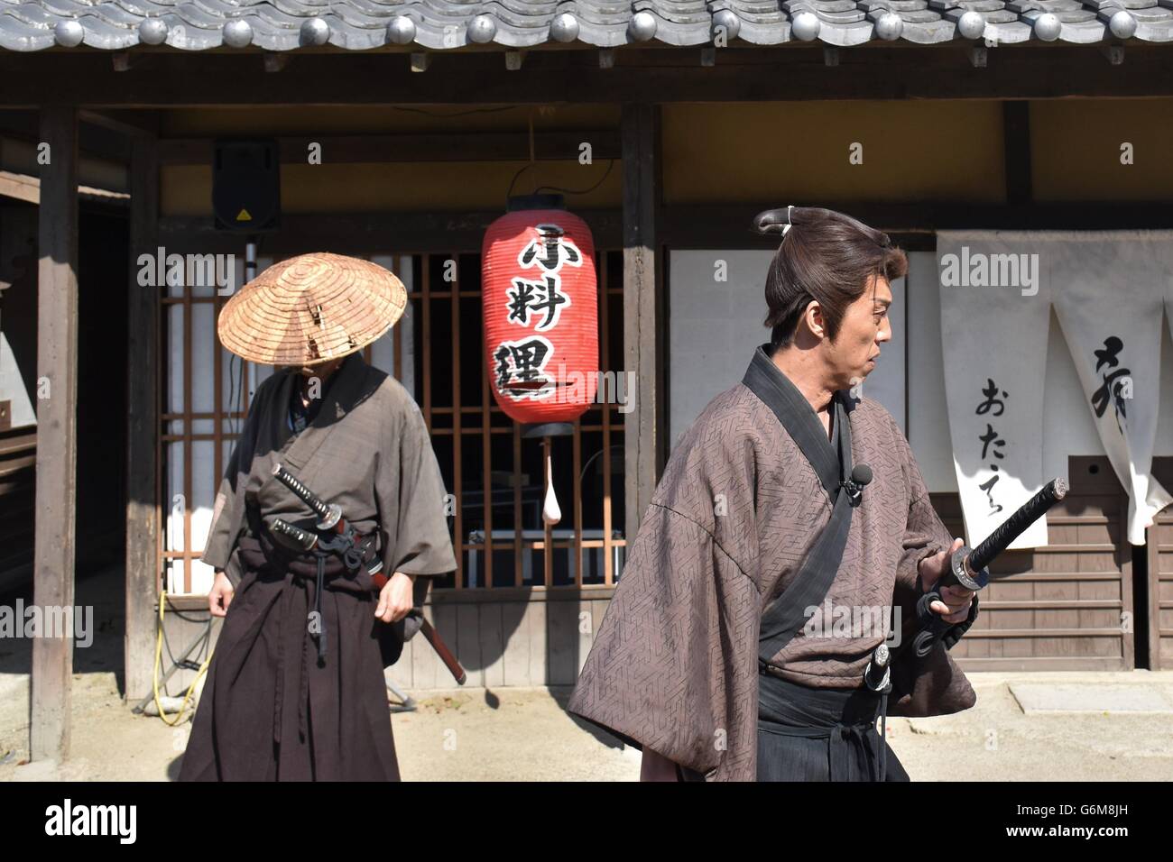 Two samurais about to fight Stock Photo - Alamy