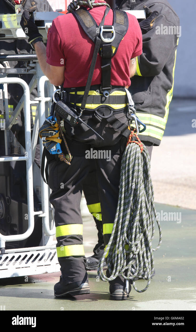 Fireman Climbing Rope High Resolution Stock Photography and Images - Alamy