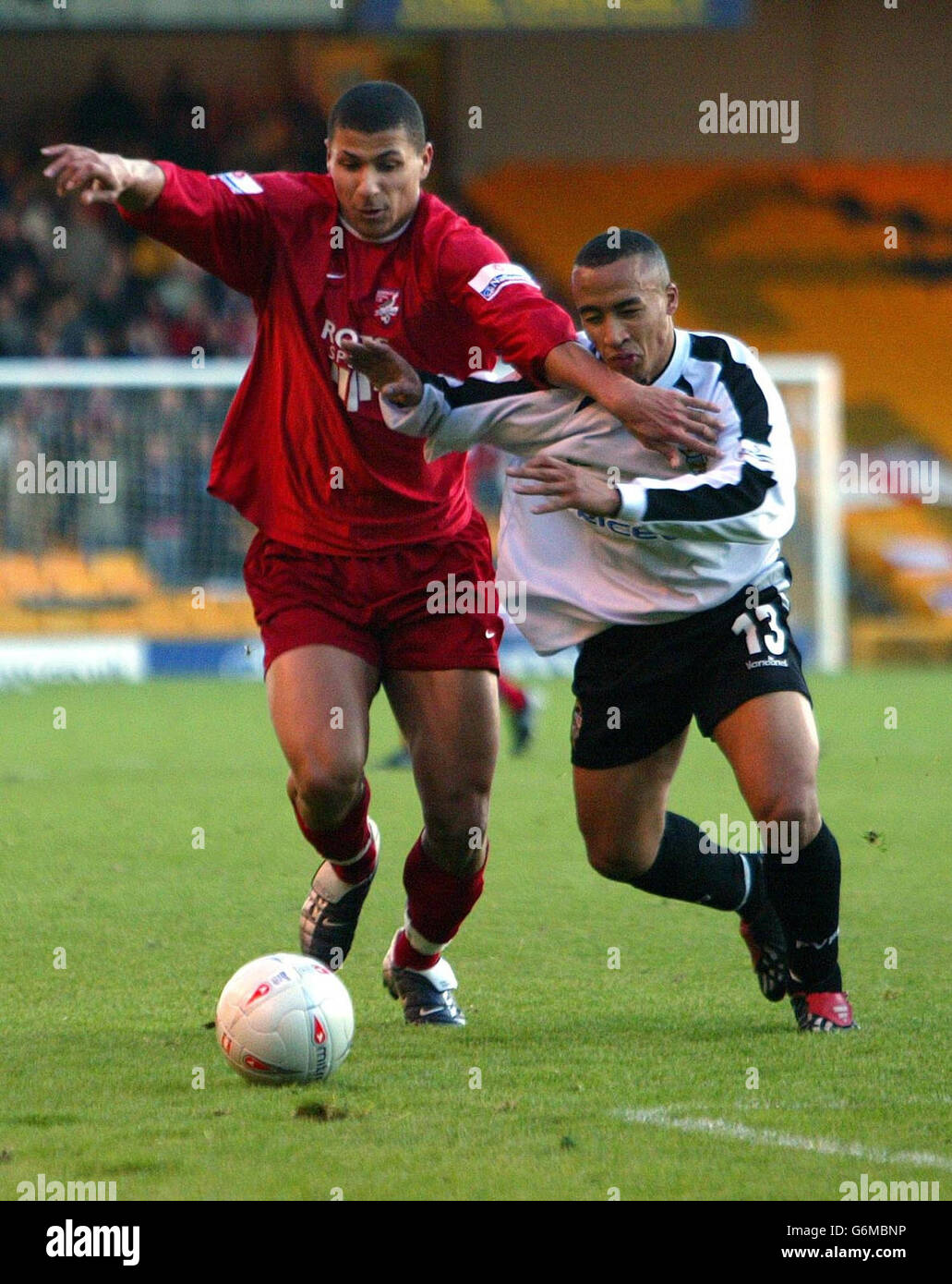 Scarborough's Ashley Sestanovich (left) gets past Port Vales's Levi ...
