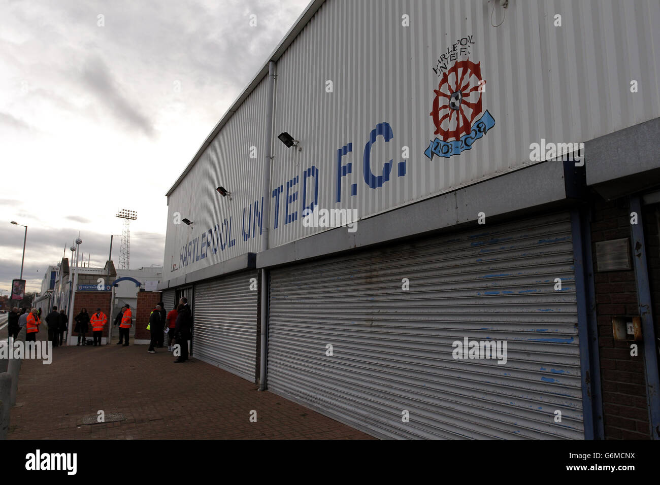 General view of Victoria Park, home of Hartlepool United Stock Photo ...
