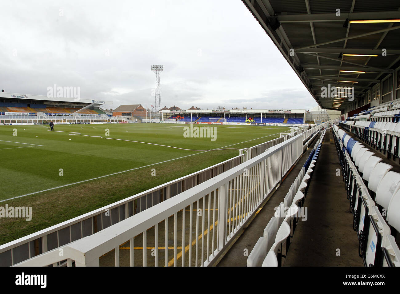 General view of Victoria Park, home of Hartlepool United Stock Photo ...