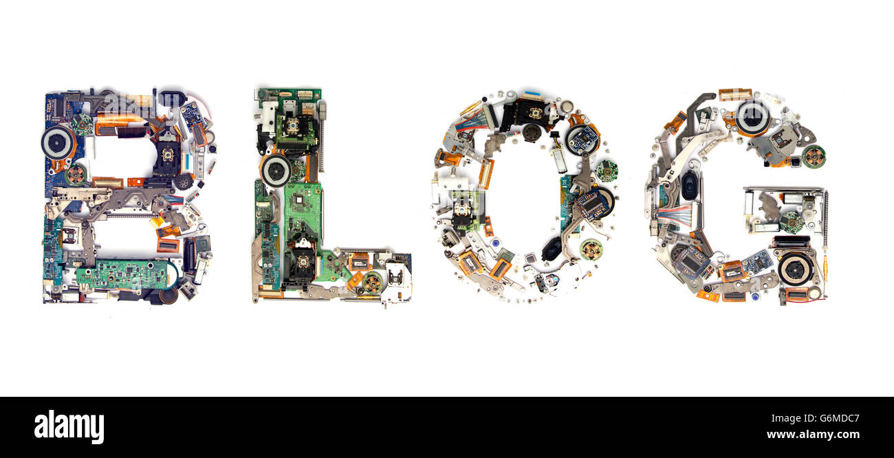 The Word Blog Made from electronic letters Stock Photo - Alamy