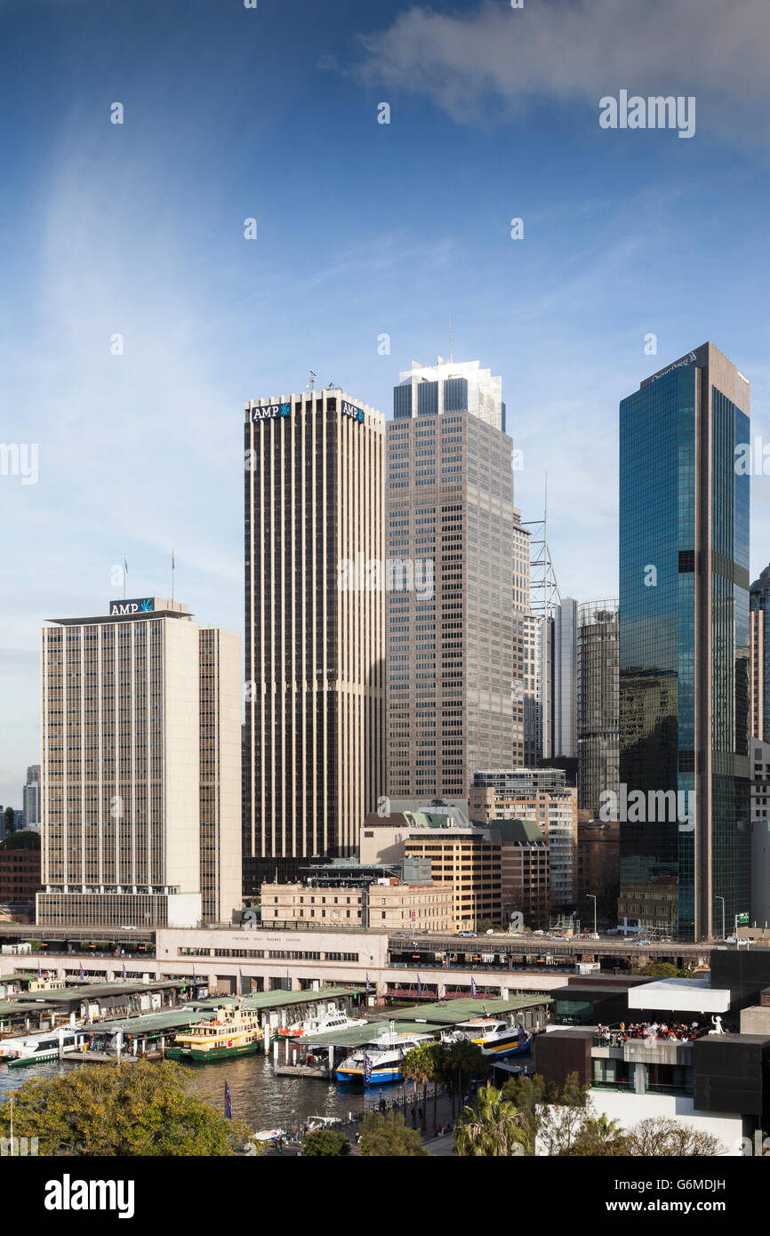 View of the Sydney skyline, from the historic Rocks precinct Stock ...