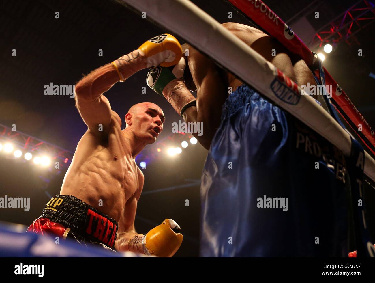 Stuart Hall in action against South African Vusi Malinga during their ...
