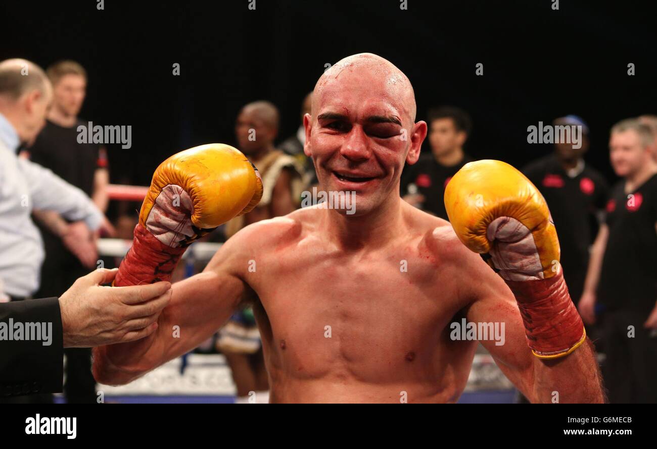 Boxing - First Direct Arena - Leeds. Stuart Hall celebrates beating ...
