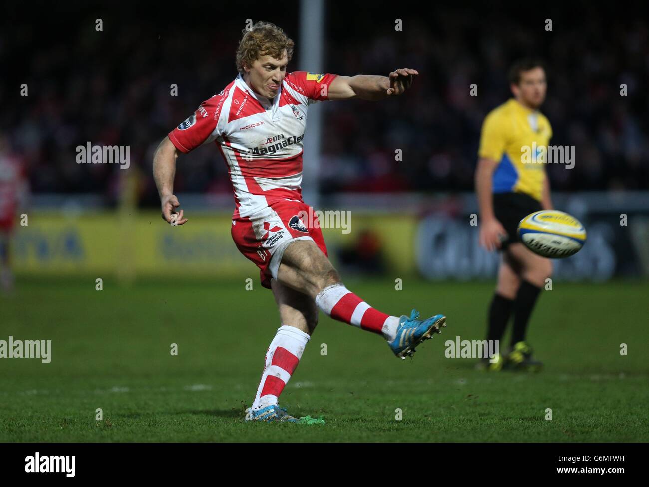 Gloucester Rugby's Billy Twelvetrees kicks a penalty during the Aviva ...